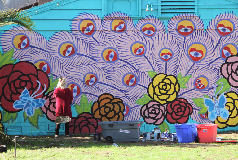 Sarah Spinks Paints the Carlsbad Art Wall - Carlsbad Art and Culture at ...